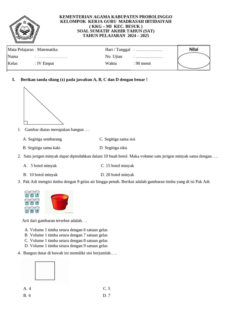 Volume Jerigen Minyak dalam Botol | PDF