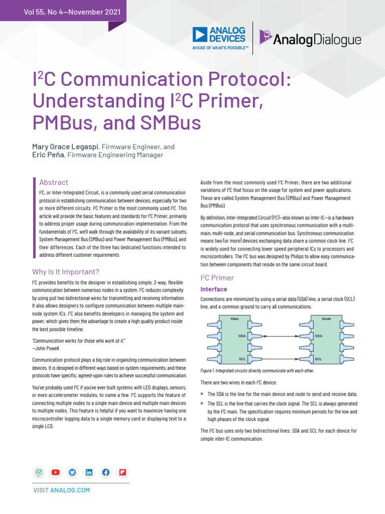 I2c Communication Protocol Understanding I2c Primer Pmbus and Smbus | PDF | Computer Engineering ...