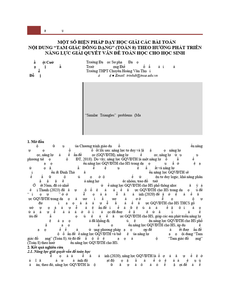MT S Bin PHP Dy HC Gii CC Bi Ton Ni Dung Tam Gic NG DNG Ton 8 Theo HNG PHT Trin NNG LC Gii Quyt ...