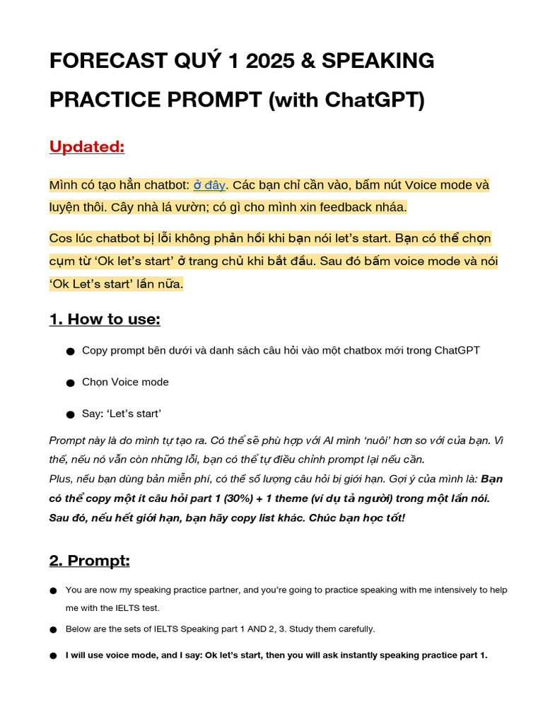 Forecast & Prompt Q1 2025 | PDF