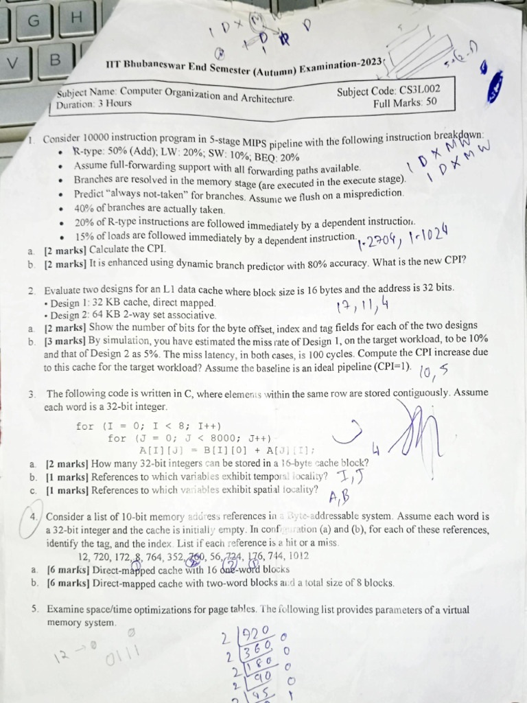 COA Endsem 2023-24 | PDF