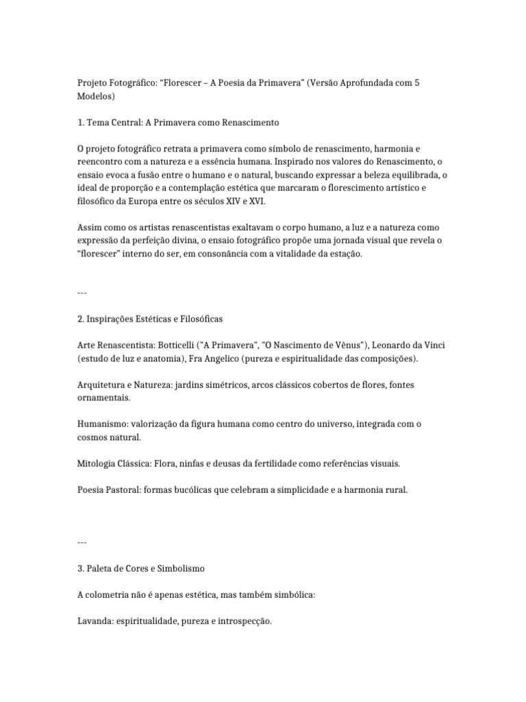 Florescer - Projeto Completo Original | PDF | Renascimento | Estética