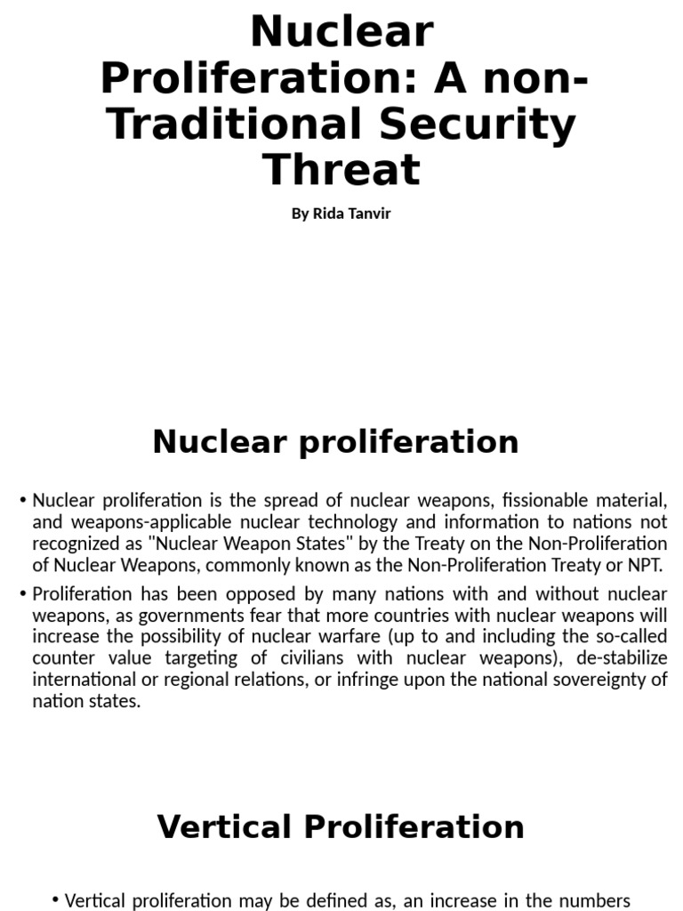 Nuclear Proliferation | PDF | Nuclear Proliferation | Treaty On The Non ...