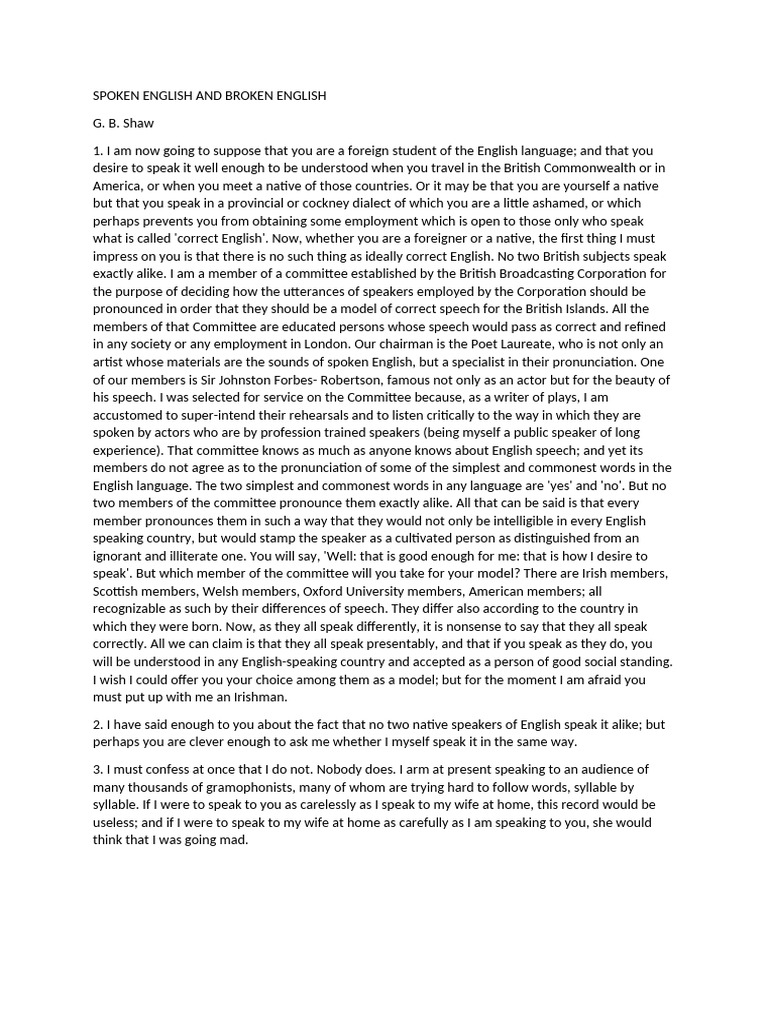 Understanding Spoken and Broken English | PDF | English Language ...