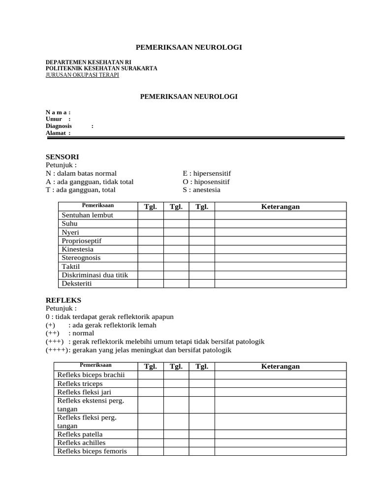 PEMERIKSAAN NEUROLOGI | PDF