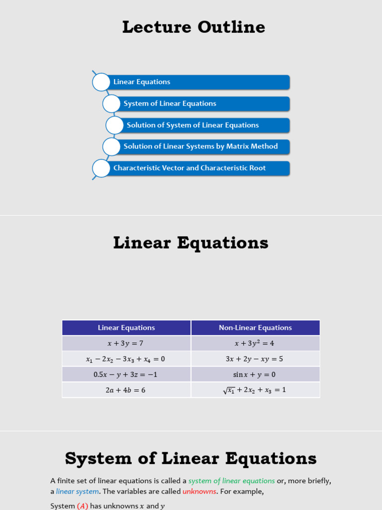 Linear Equations | PDF | Eigenvalues And Eigenvectors | Matrix ...