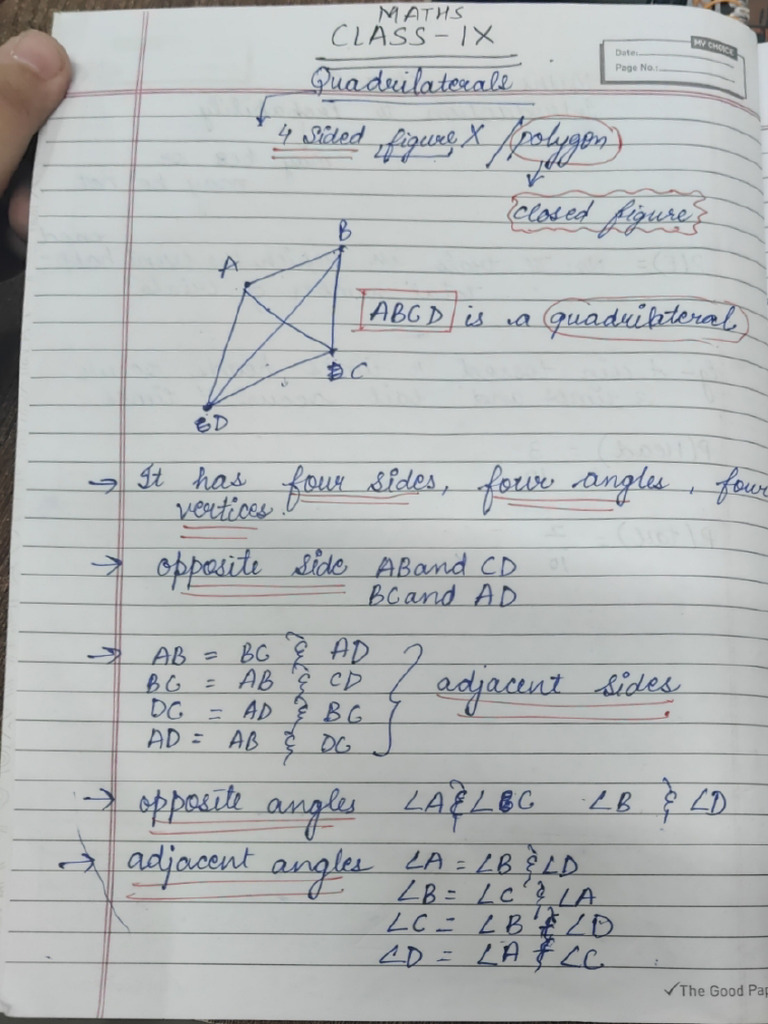 Quadrilaterals Class 9 | PDF