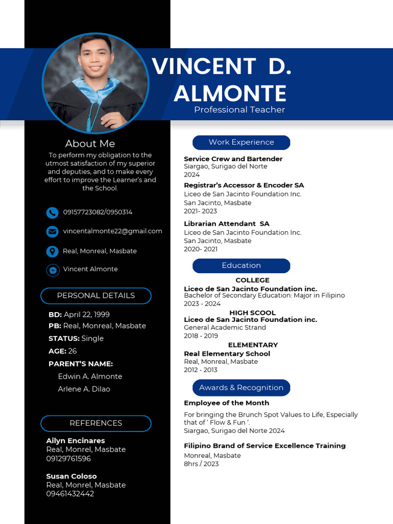 Black Modern Professional Resume | PDF