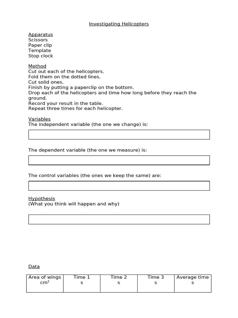 Zachary Jordan - Investigating Helicopters | PDF