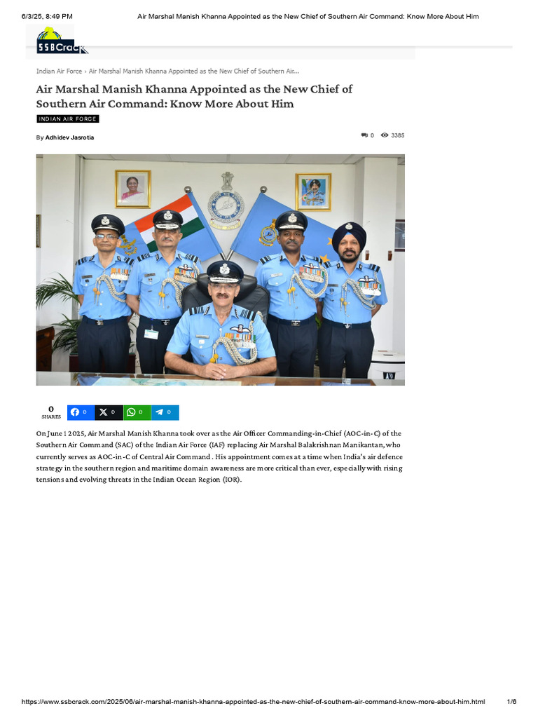 New Chief of Southern Air Command | PDF | National Security | Military ...