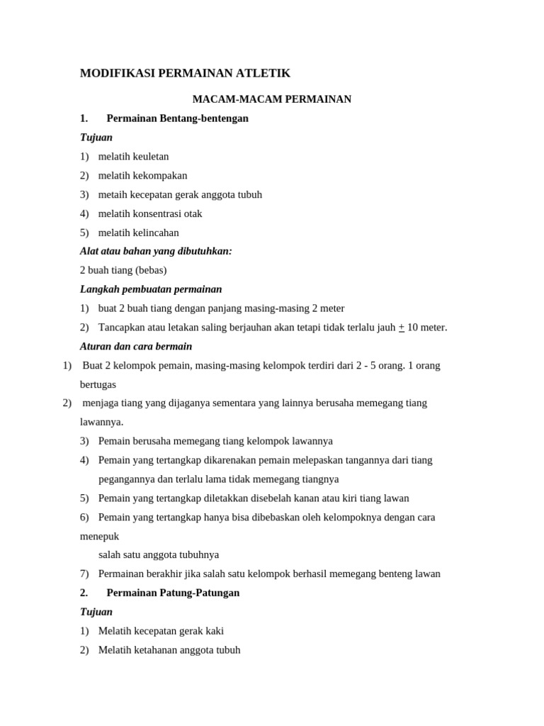 Permainan Modifikasi Atletik Berkelompok | PDF