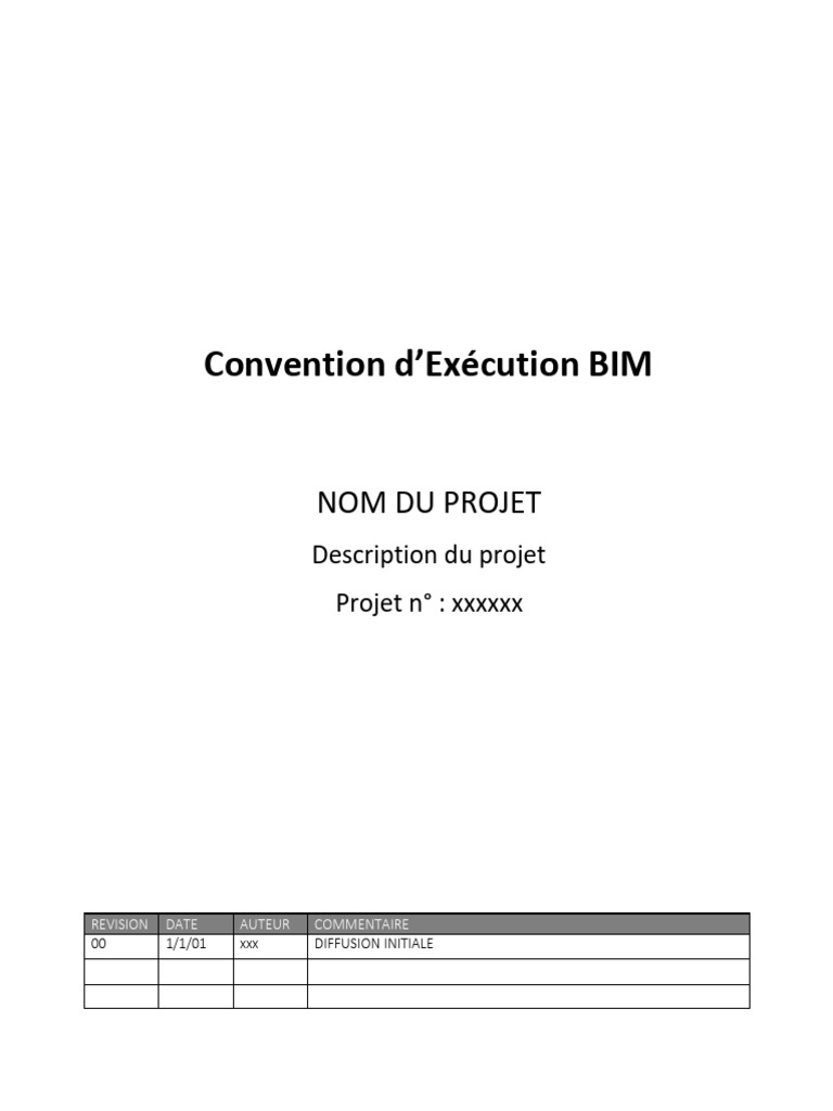 Convention d'Exécution BIM pour Projet | PDF | Building information ...