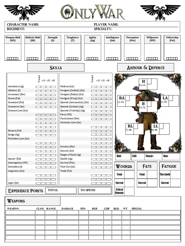Character Sheet v2 (With Comrade + Psyker) | PDF
