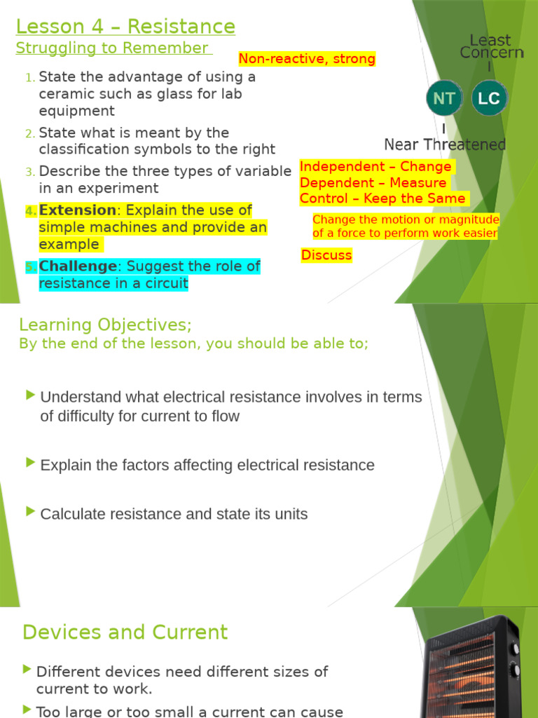 Lesson 4 Resistance (COM) | PDF | Voltage | Resistor