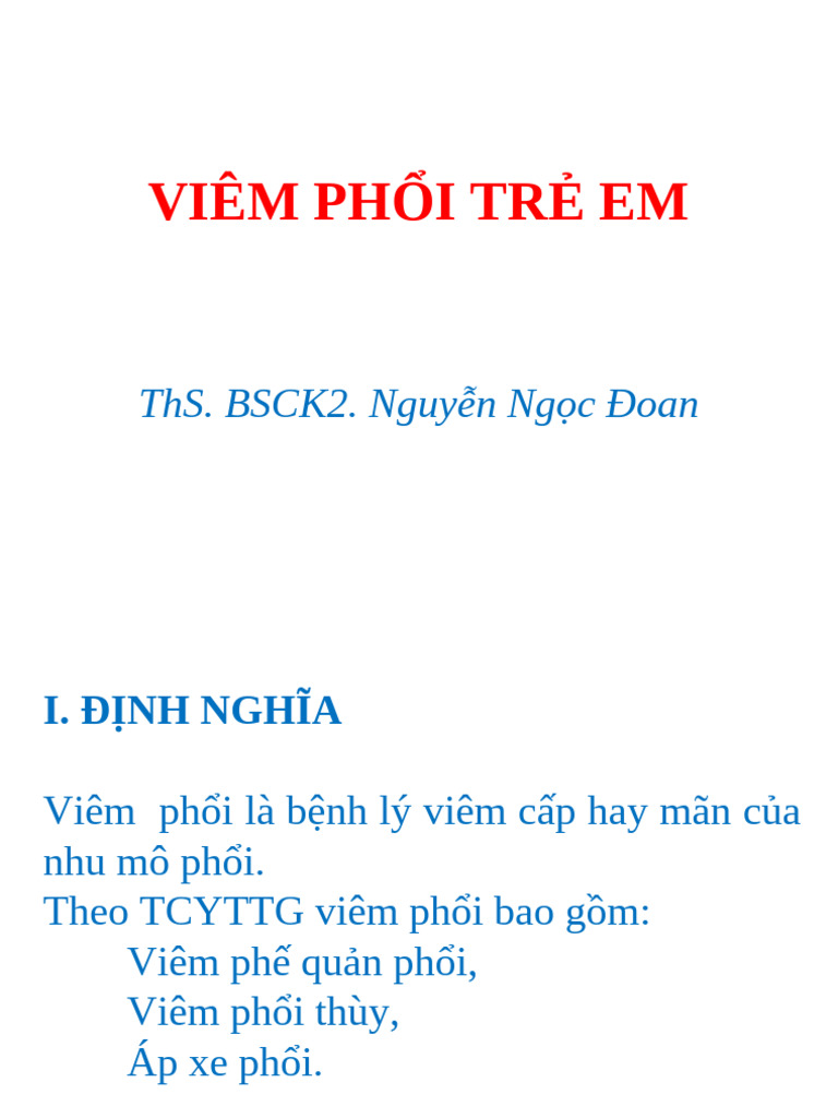 Viem Phoi Tre em 2019 - BS ĐOAN | PDF