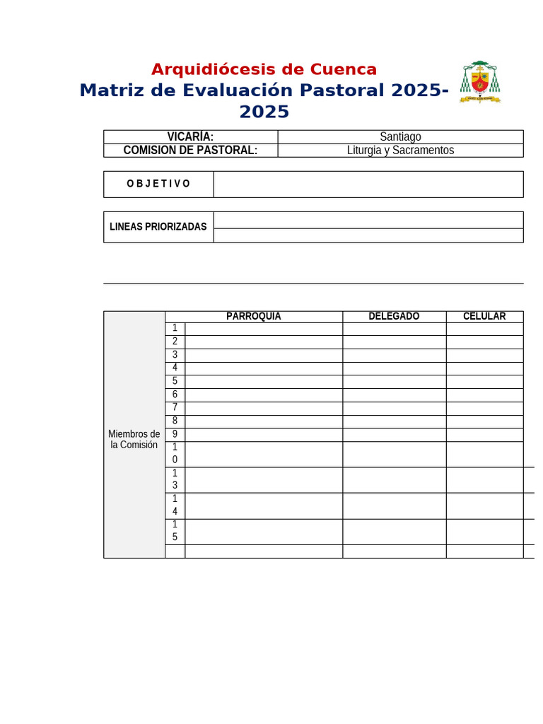 Matriz de Evaluación Pastoral 2023 2024 VICARÍAS - PARROQUIAS | PDF