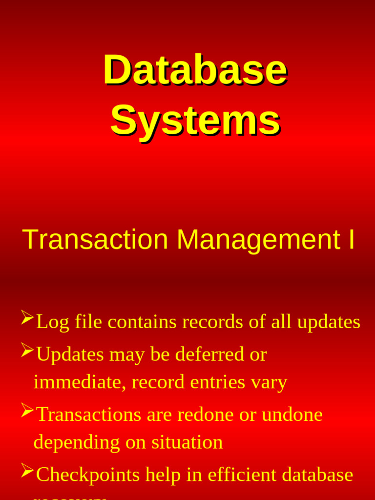 31 - Transaction Management I | PDF | Concurrency (Computer Science) | Operating System Technology