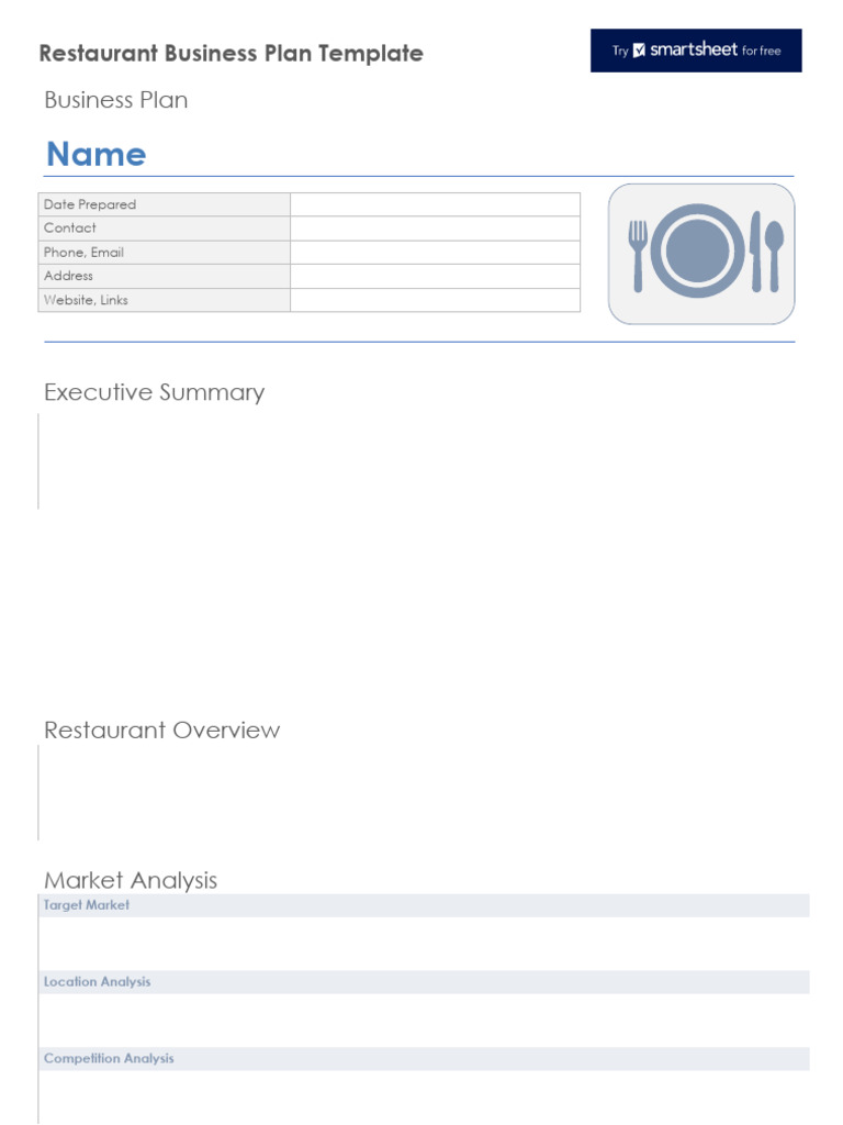 IC Restaurant Business Plan Template 12310 PDF | PDF