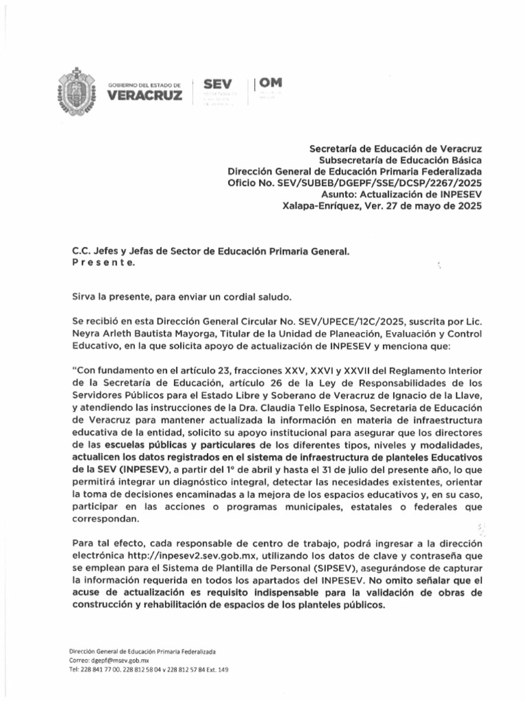Oficio Informativo - 2267 | PDF