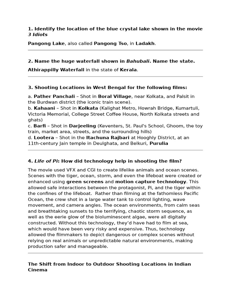 Geography Summer Project Class 7 | PDF | Filmmaking