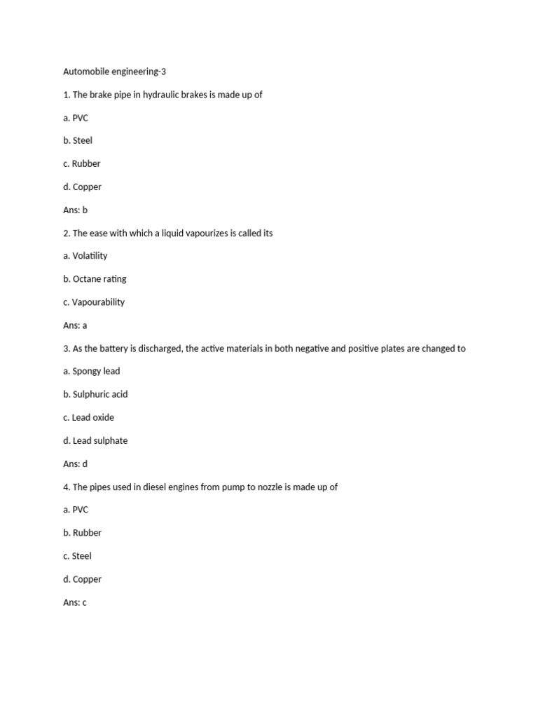 Automobile Engineering Concepts Explained | PDF | Clutch | Vehicle ...