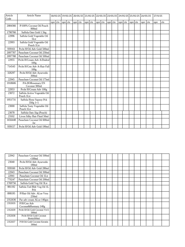 LULU Tracking Sheet | PDF