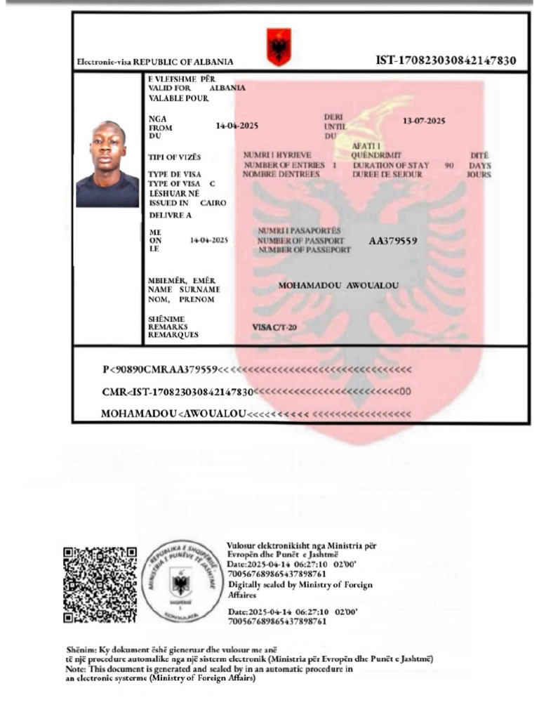 Visa Albanie | PDF