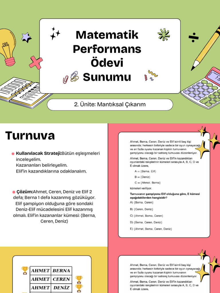 2matematik Performans Ödevi Sunum PDF | PDF