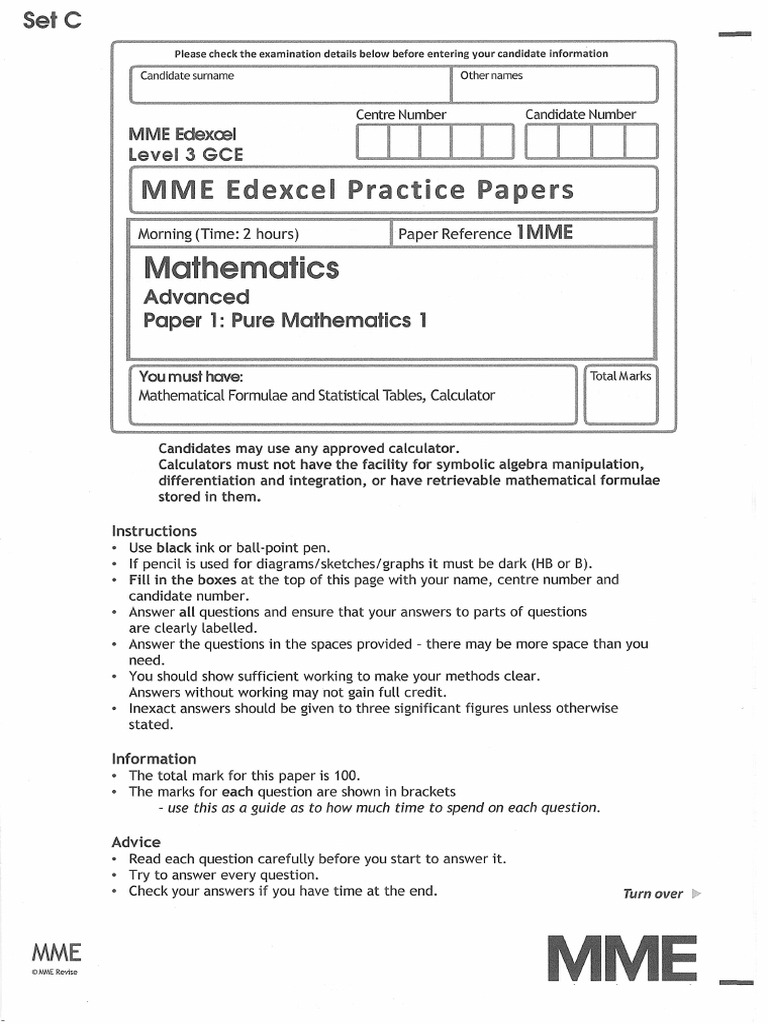 Set C - Paper 1 | PDF