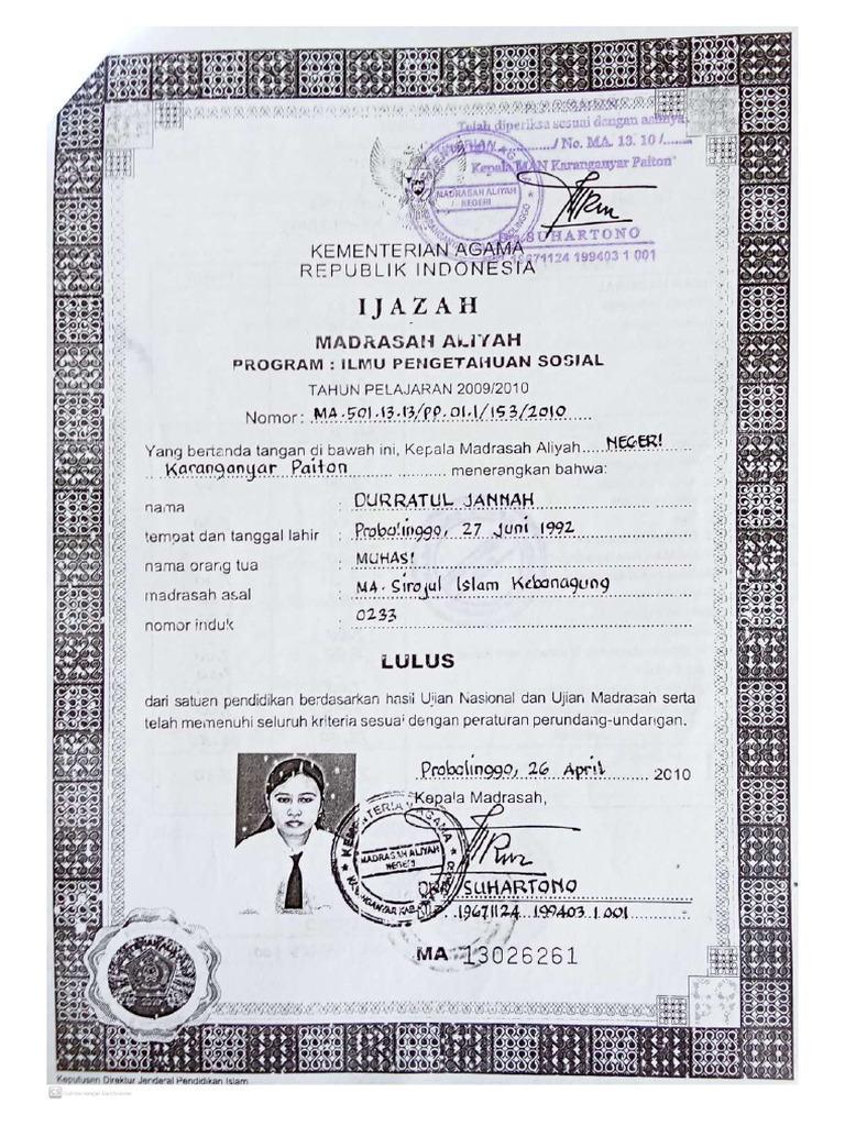 Ijazah Guru TPQ NJ OK | PDF