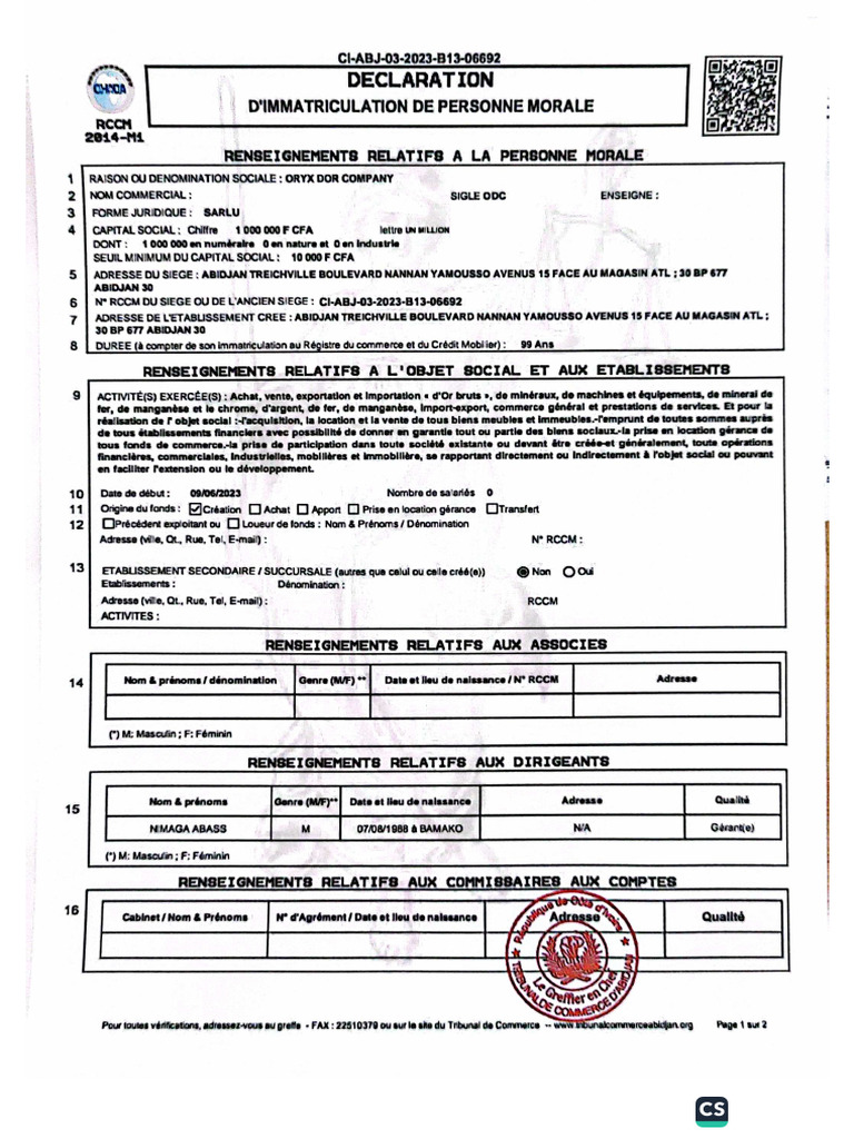 Oryx Dor Company | PDF