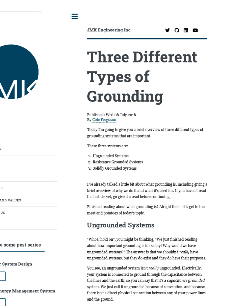 Types of Grounding Systems Explained | PDF | Resistor | Electric Current