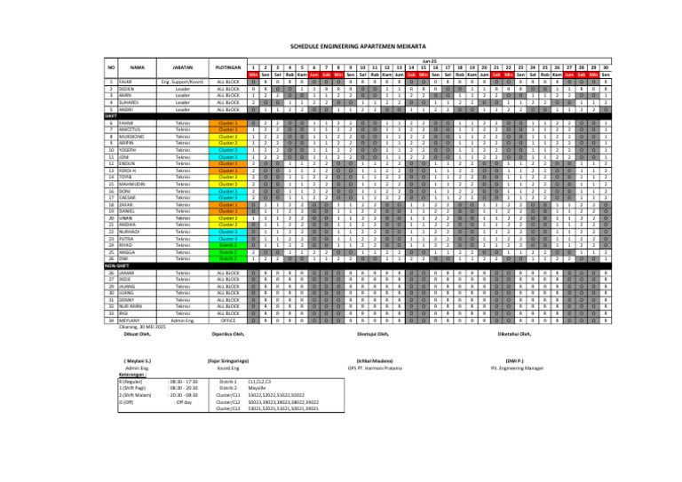 Jadwal Engineering Juni 2025 | PDF