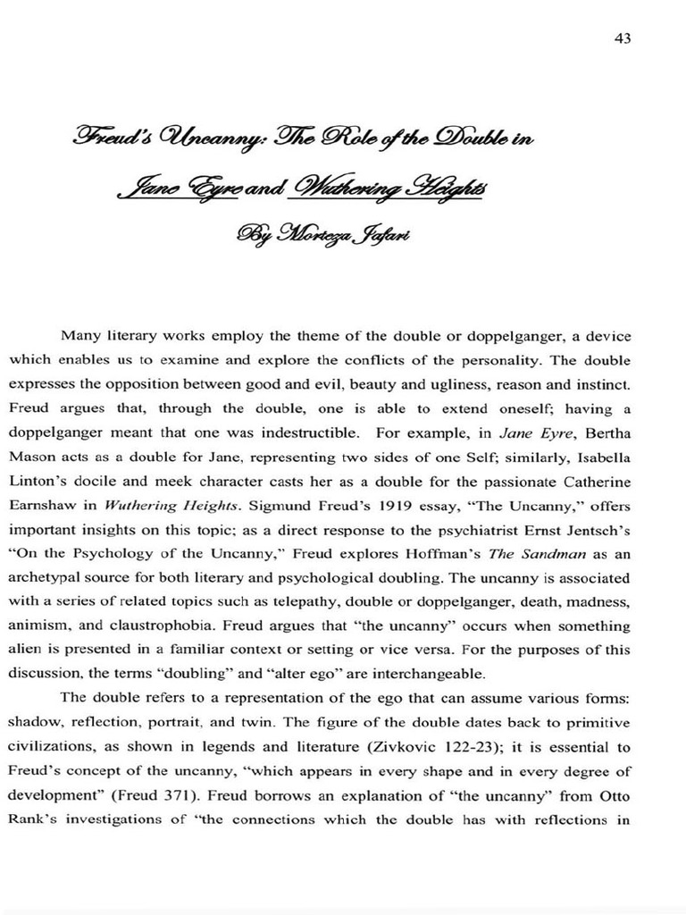Freuds Uncanny The Role of The | PDF