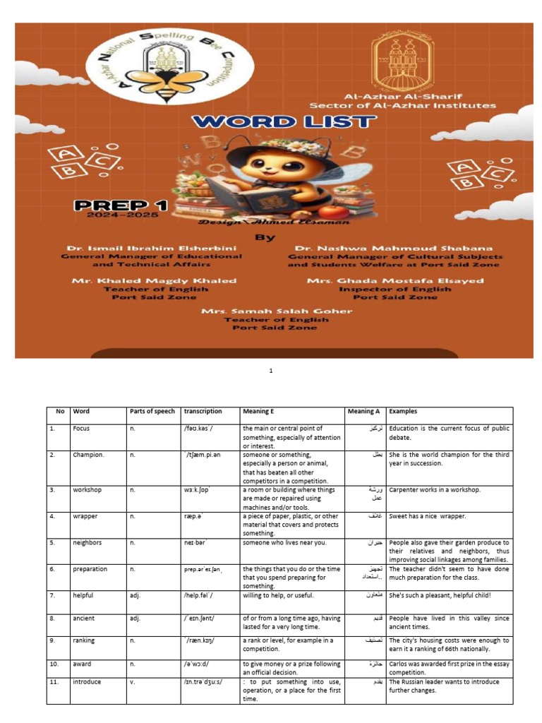 Prep 1 Spelling Bee New List | PDF | Cyberbullying | Rock (Geology)