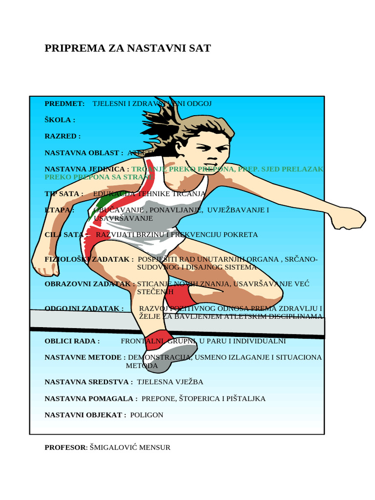 ATLETIKA - Trcanje Preko Prepona | PDF
