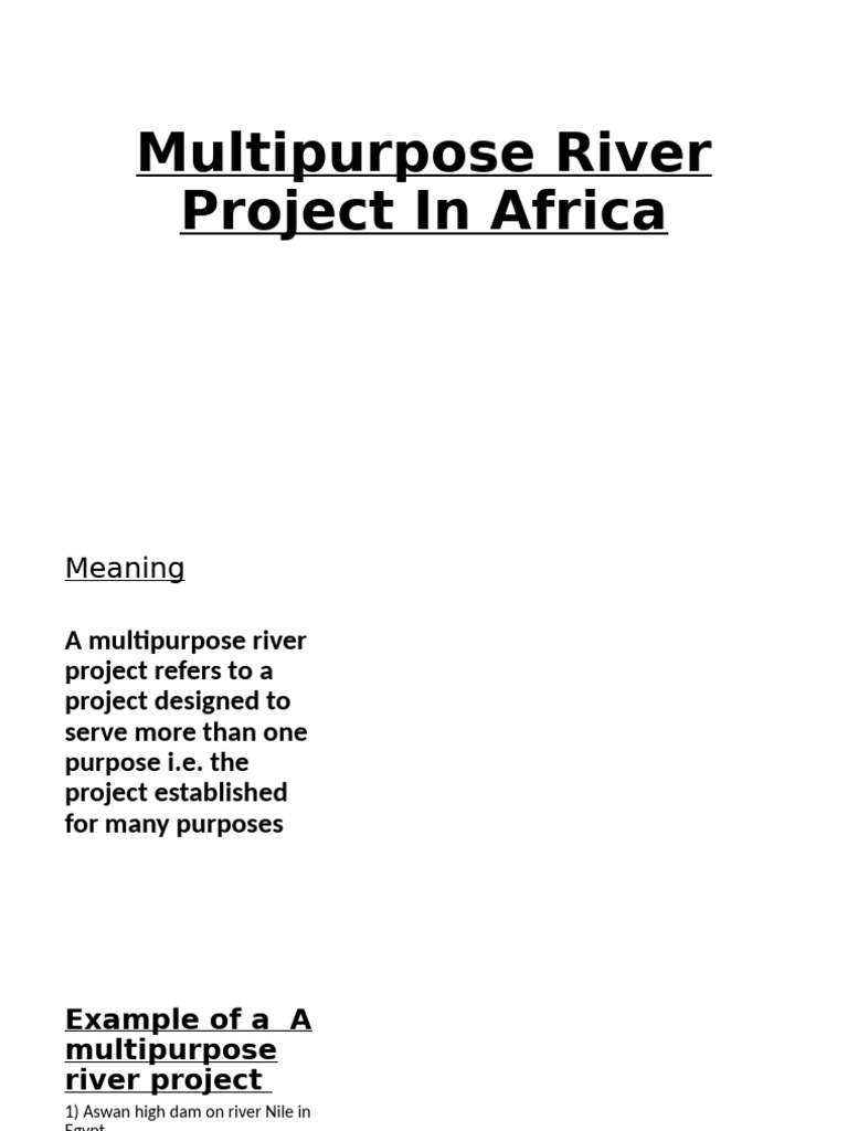 Multipurpose River Project in Africa | PDF