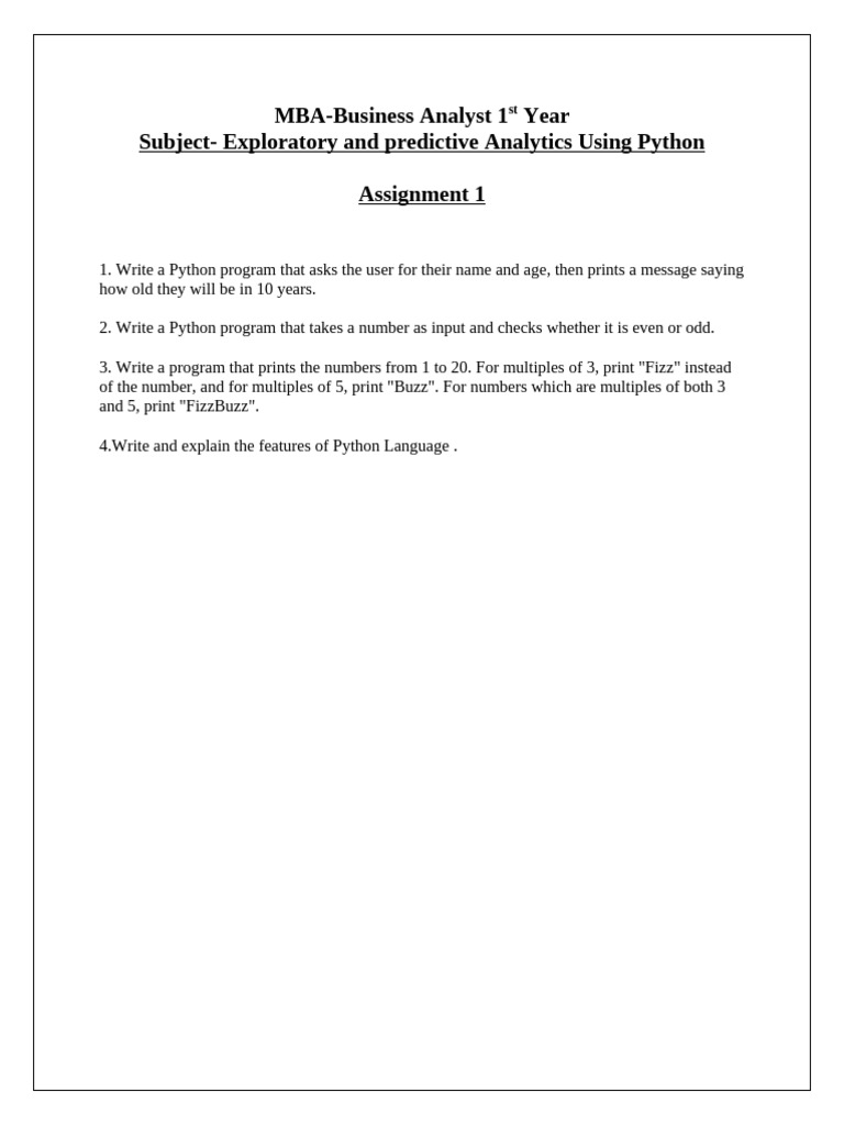 Python Assignment 1 | PDF