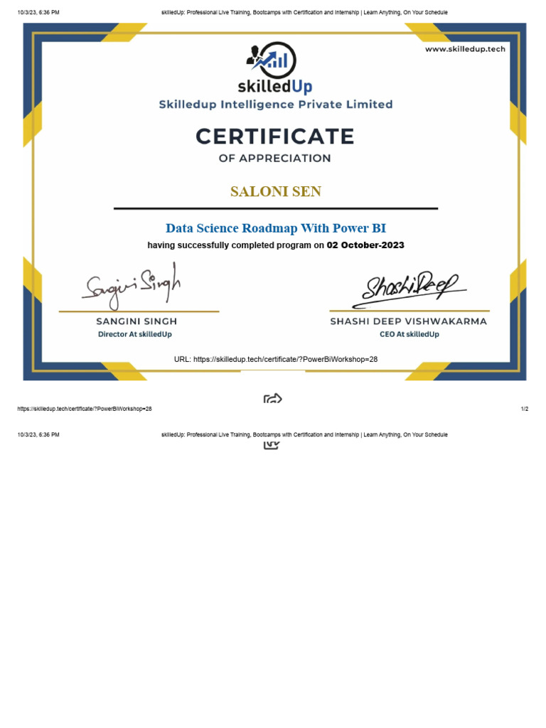 Power Bi Certificate | PDF