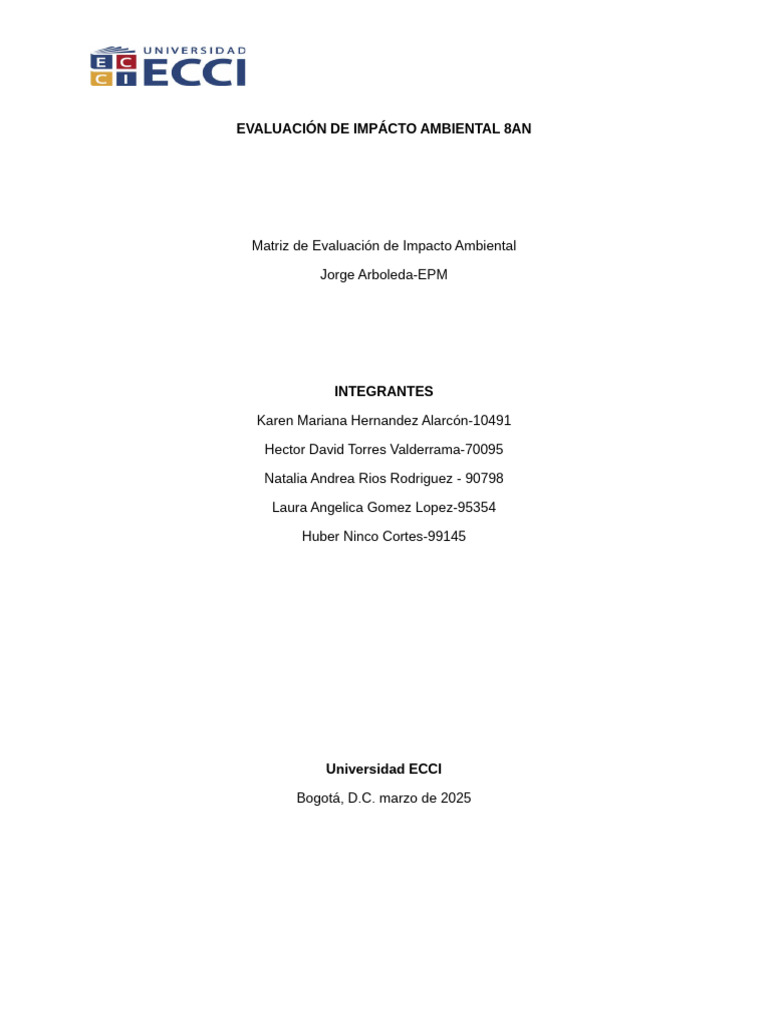 Taller matriz conesa[1] | PDF | Entorno natural | Agua