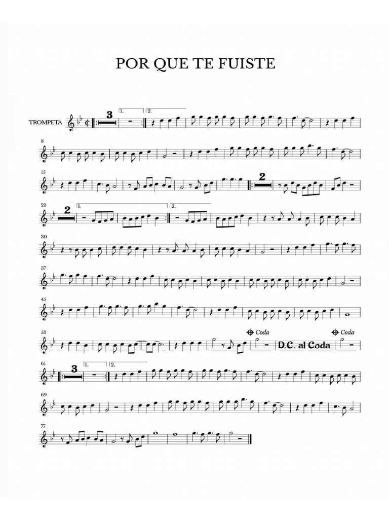 Por Qué Te Fuiste - Trompeta | PDF