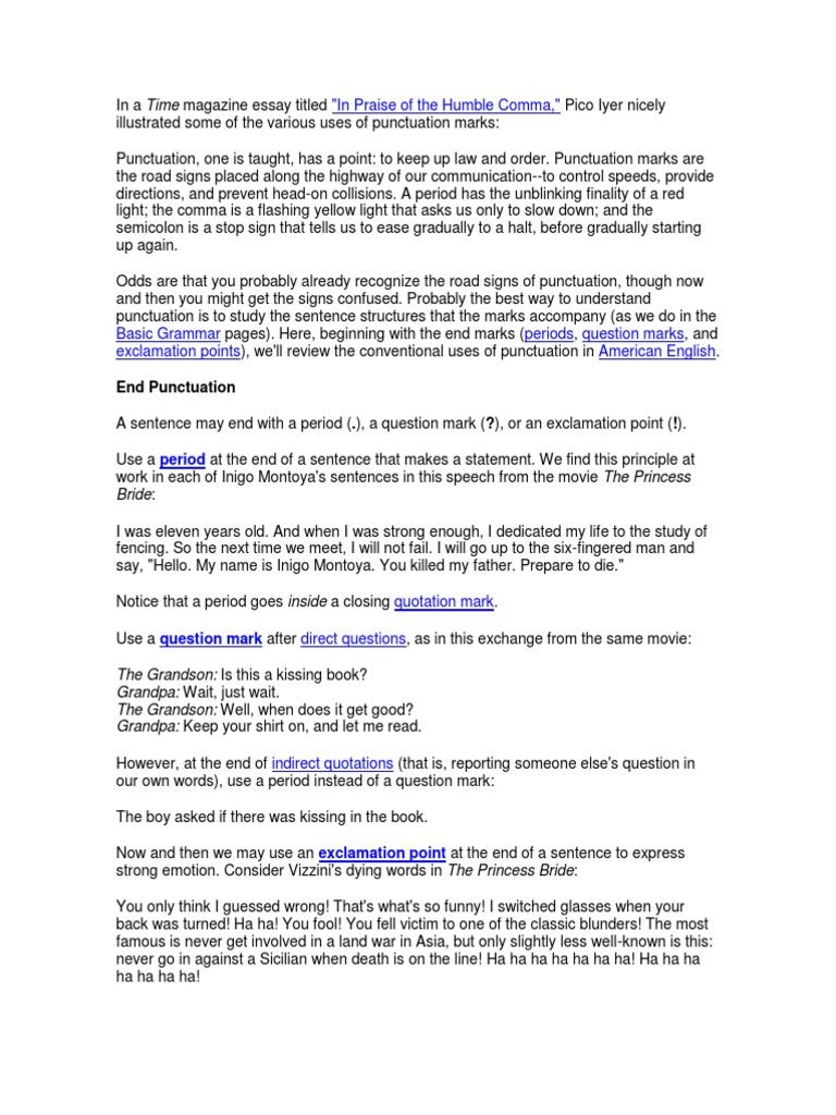 Basic Puintuation Rules | PDF | Punctuation | Comma