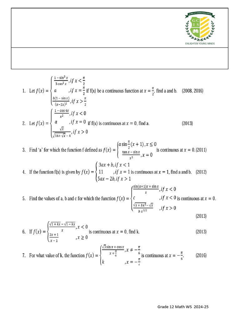 Continuty and Differentiability 1 | PDF