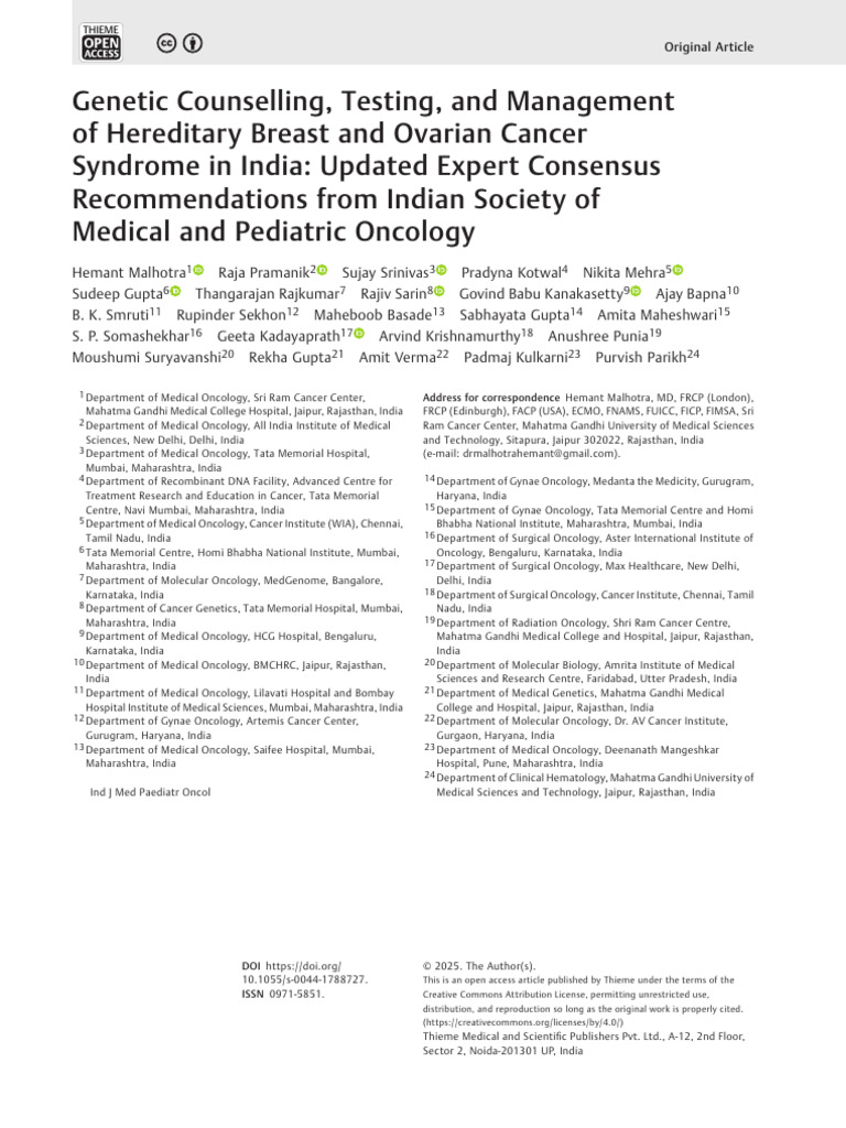 HBOC Management Guidelines for India | PDF | Medical Specialties ...