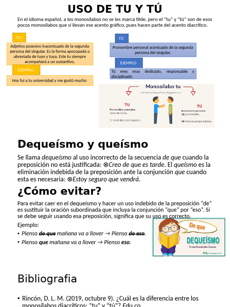 USO DE TU Y TÚ | PDF
