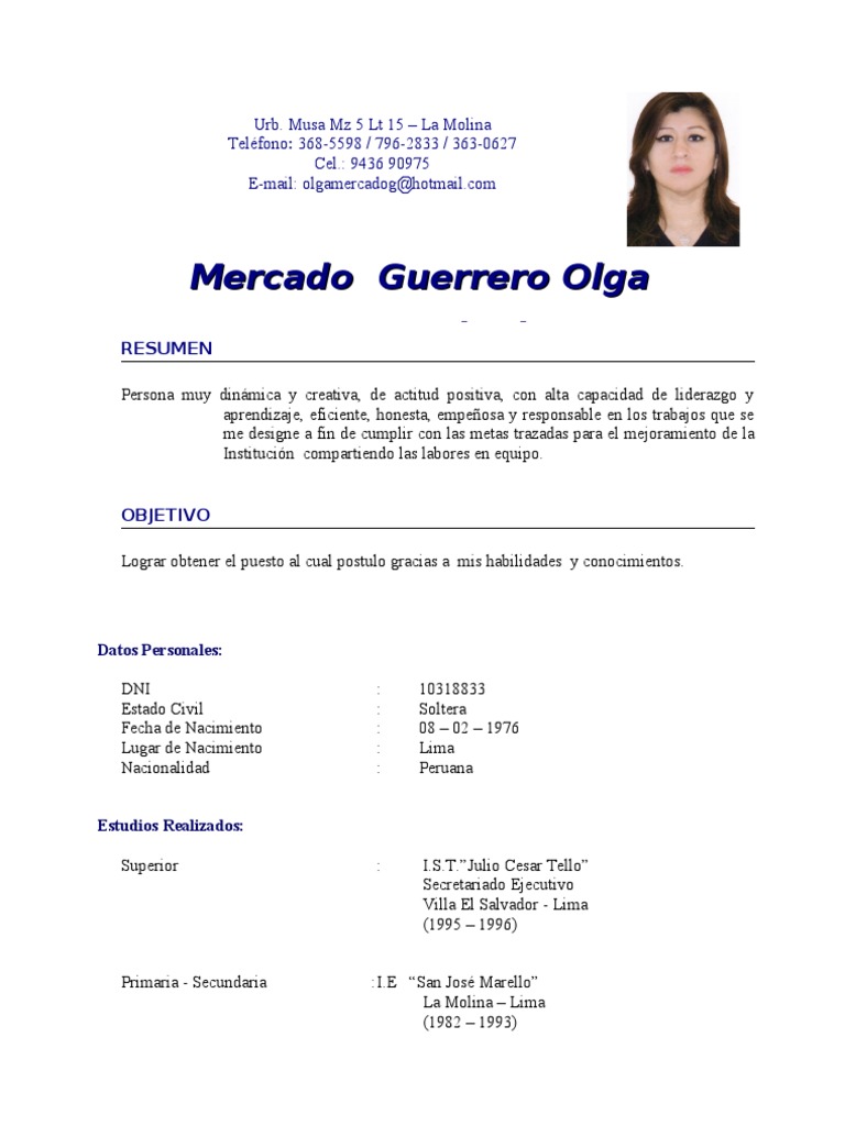 CV OLGA | PDF
