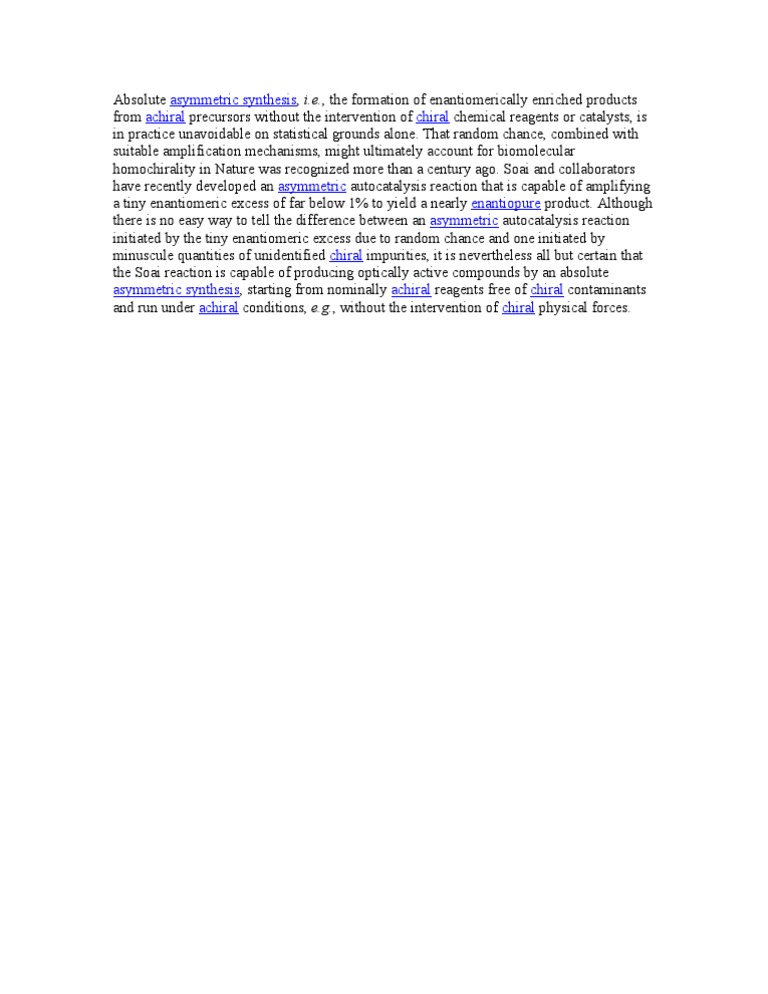 Absolute Asymmetric Synthesis | PDF