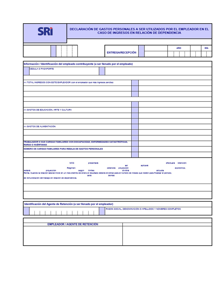 Formulario Sri - GP Continente | PDF | Impuestos | Impuesto sobre la renta