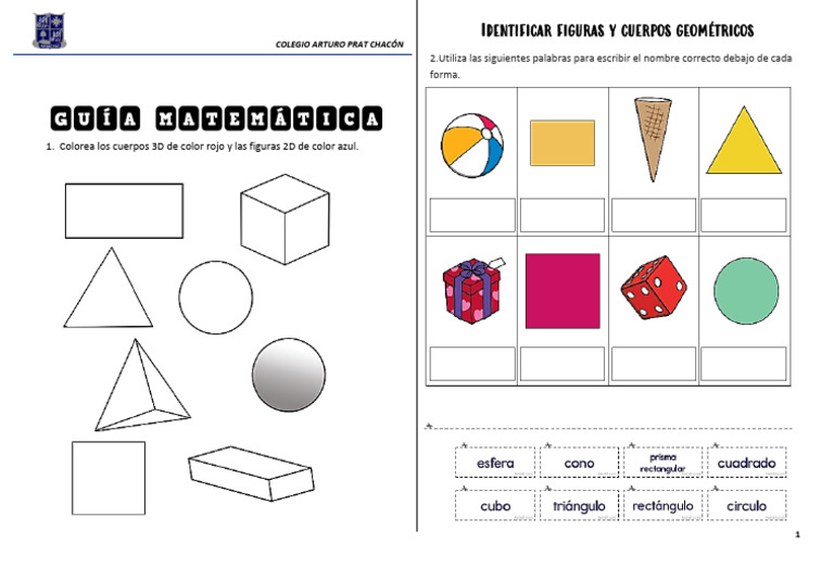 Guia Matematica Cuerpos 3d y Figuras 2d | PDF