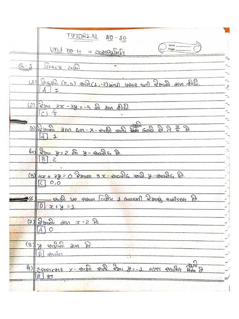 Maths Tutorial Unit 4 | PDF